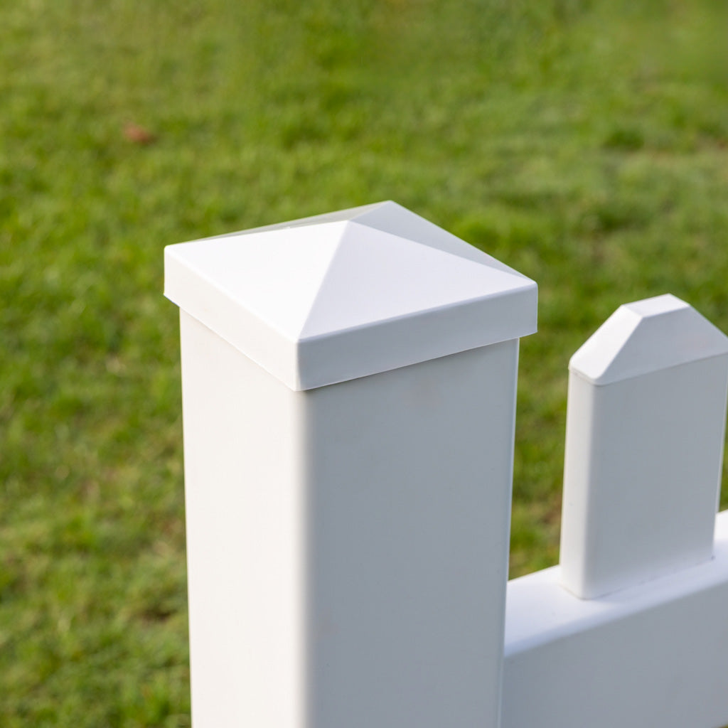 External Flat Post Cap 4 Inch | White PVC Fence Post Cap
